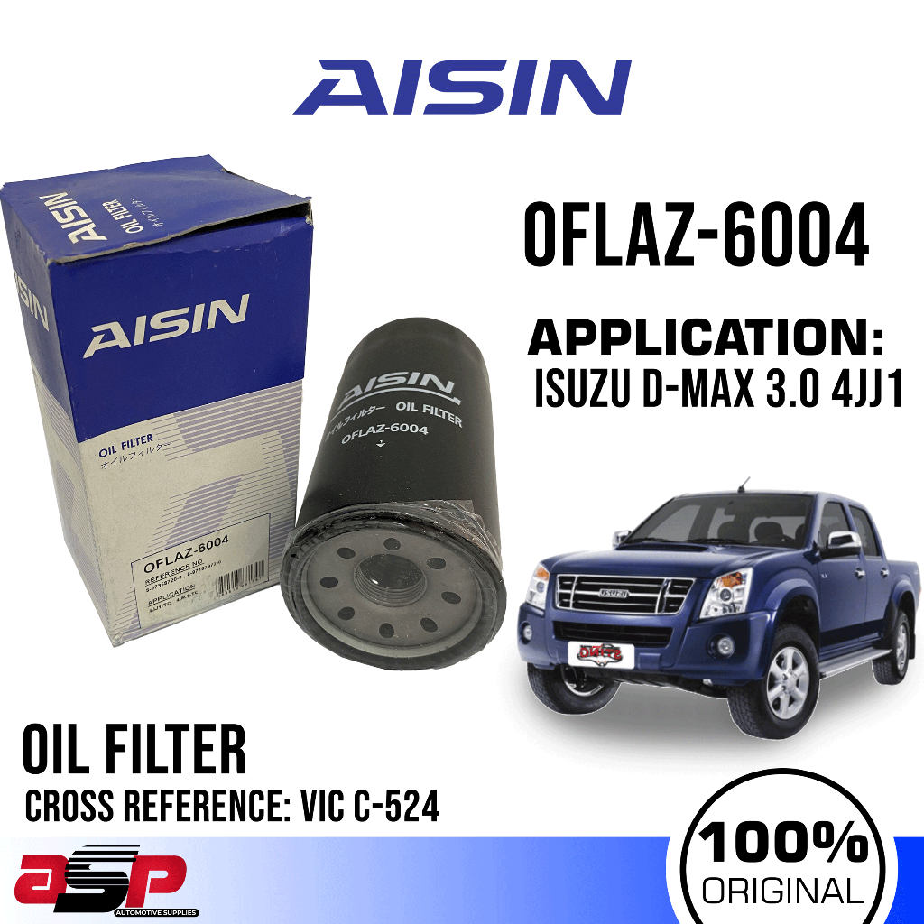 AISIN Oil Filter for ISUZU TROOPER 2000, BIGHORN, DMAX 3.0, ALTERRA ...