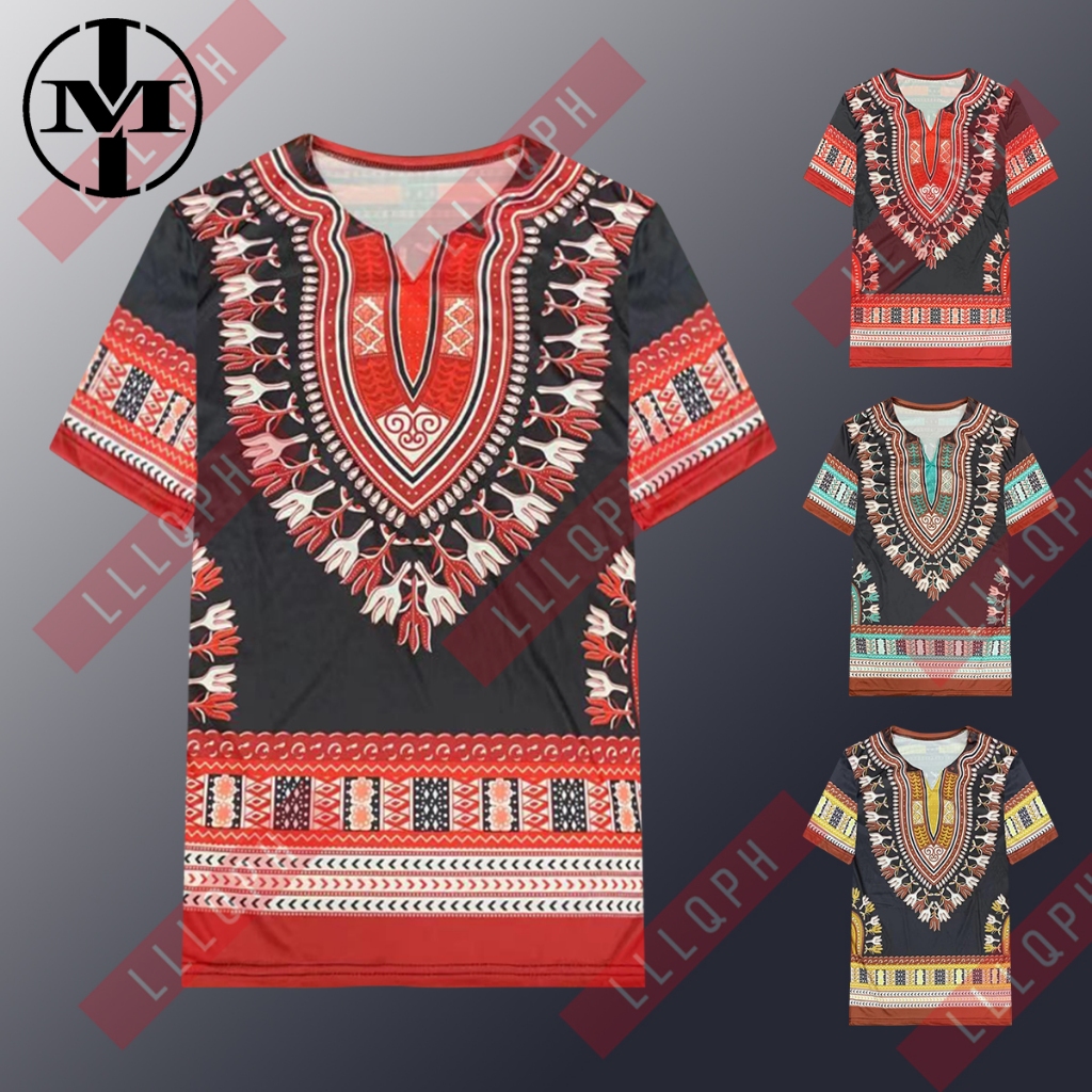 ICM T301 Halumna Black and White Dashiki Shirt (Random Colors) | Shopee ...
