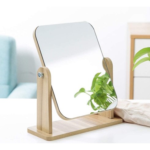 Large Wooden Mirror Stand 360 Degree Rotate | Shopee Philippines