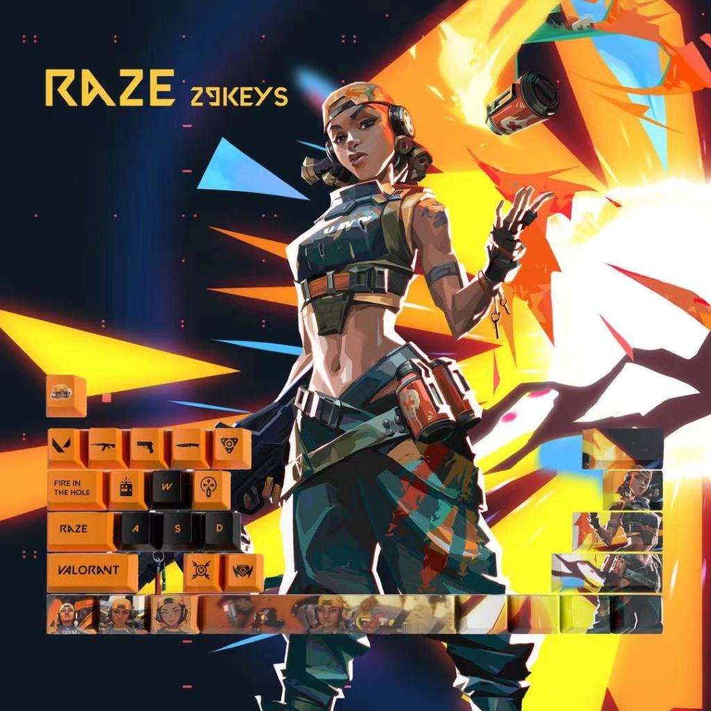 Valorant Raze Custom PBT dye 29 keys OEM Profile Mechanical Keyboard ...