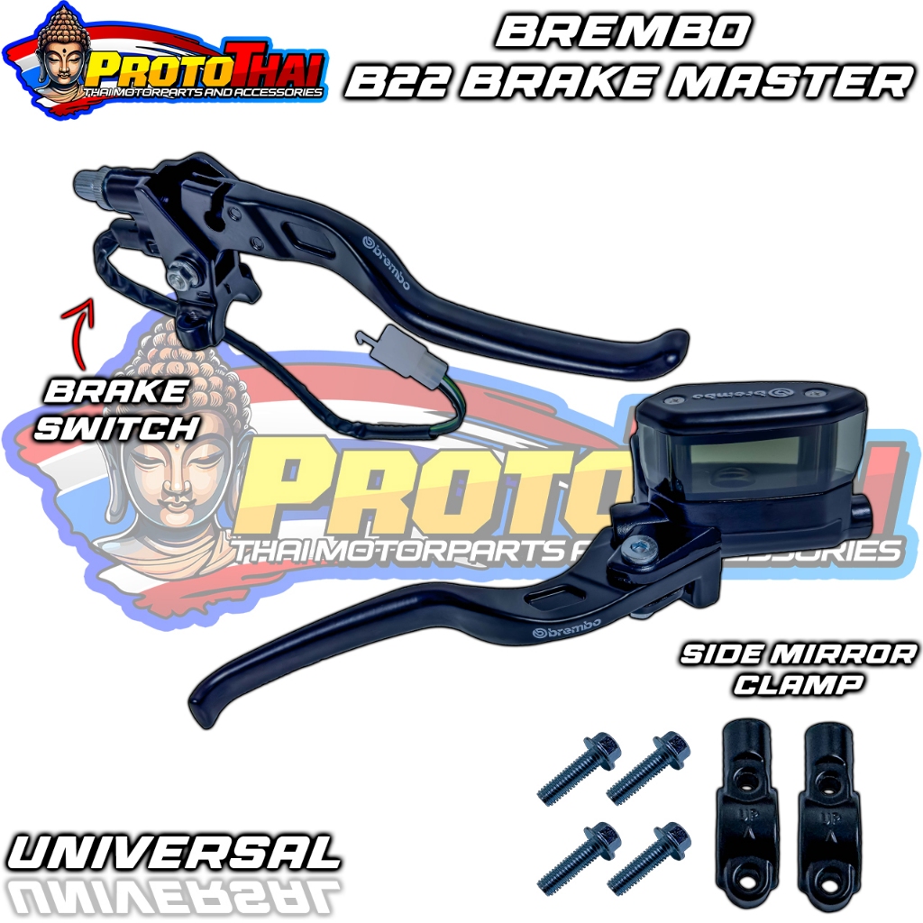 Brake Master B22 Single Tank with Earls Hose + Brake Fluid Universal Wave Xrm Rs125 Raider Mio ...