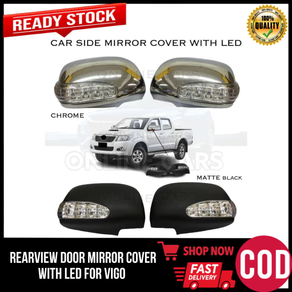 GCAO REARVIEW DOOR MIRROR COVER WITH LED FOR VIGO (HIGH QUALITY ...