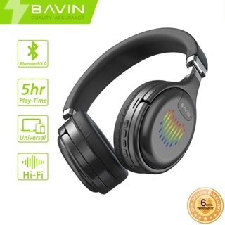 BAVIN BH26 Bluetooth 5.0 Wireless Headset HI-FI Audio Sound Deep Bass ...