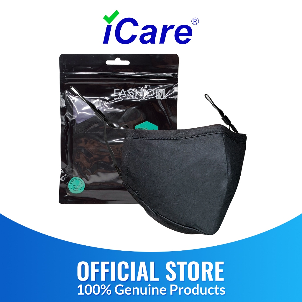 iCare® Reusable Fashion Facemask 3 Layers Fabric with Extra Filter ...