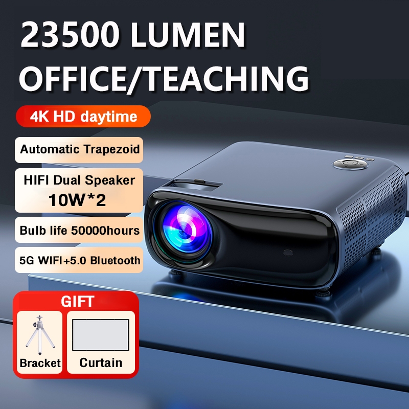 【FOR OFFICE】Daytime HD TOP 23500 lumen 4K portable mini projector for ...