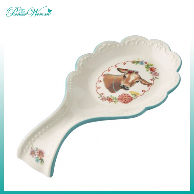 The Pioneer Woman Sweet Romance Cow Stoneware Spoon Rest | Shopee ...
