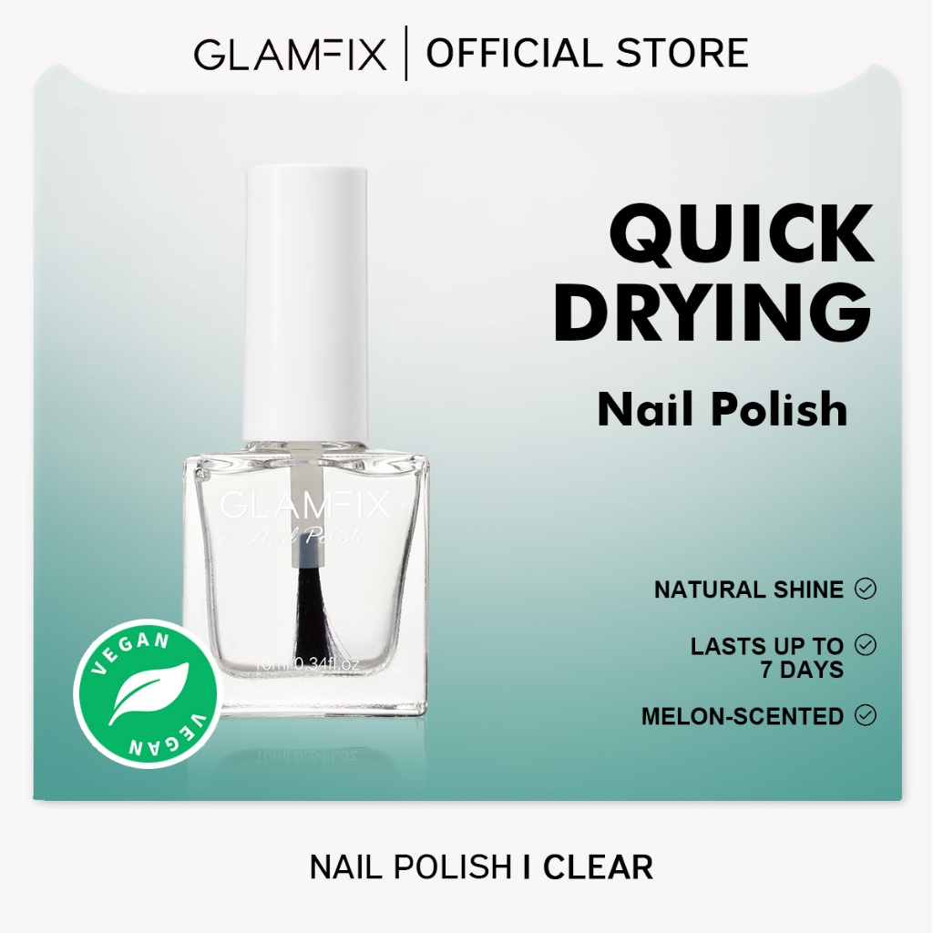 GLAMFIX Nail Polish Clear- Clear Nail Polish Natural Shine Nail Polish ...