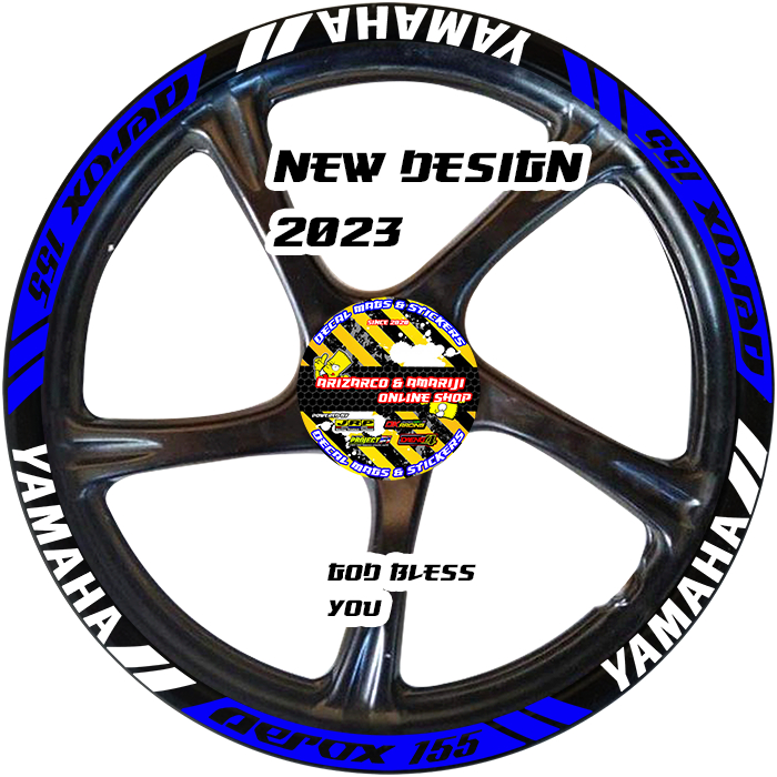 AEROX 155 CUT OUT MAGS STICKER DECALS (SET FOR 2 WHEELS FRONT AND REAR ...