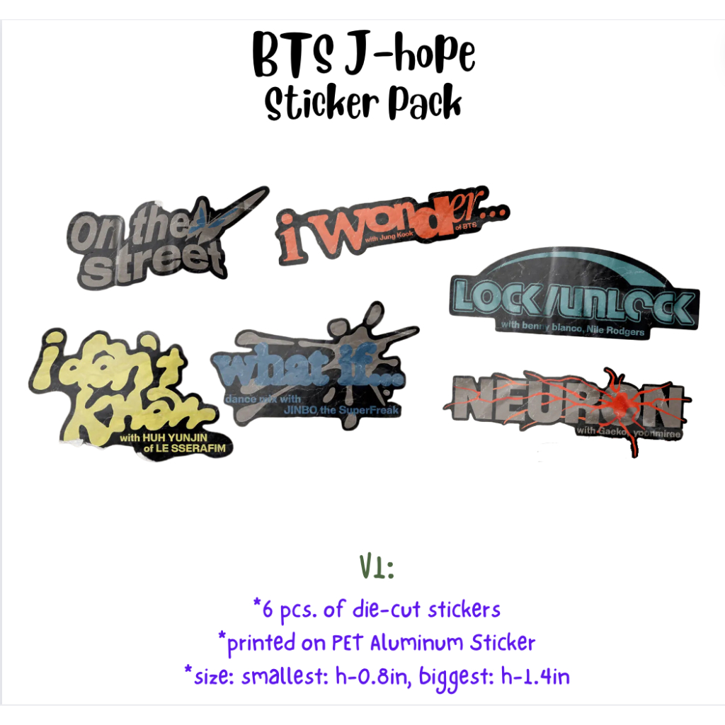 BTS Jhope Hope on the Street Sticker Pack Fanmade HOTS | Shopee Philippines