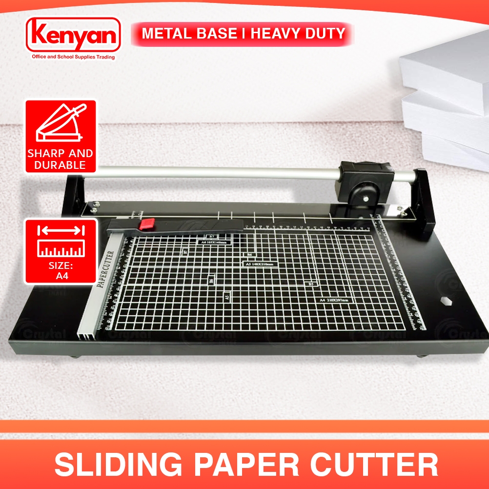Officom Sliding Paper Cutter Metal Base A4 Size Heavy Duty Trimmer ...