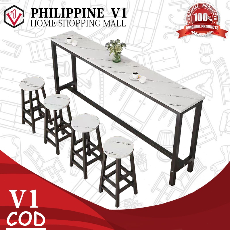 Philippine V1 New simple long high table bar white black table home ...