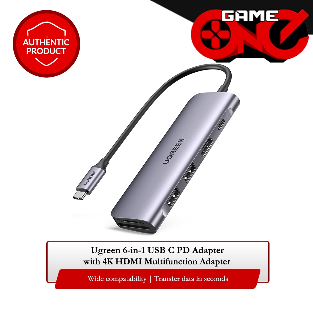 Ugreen 6-in-1 USB C PD Adapter with 4K HDMI Multifunction Adapter ...