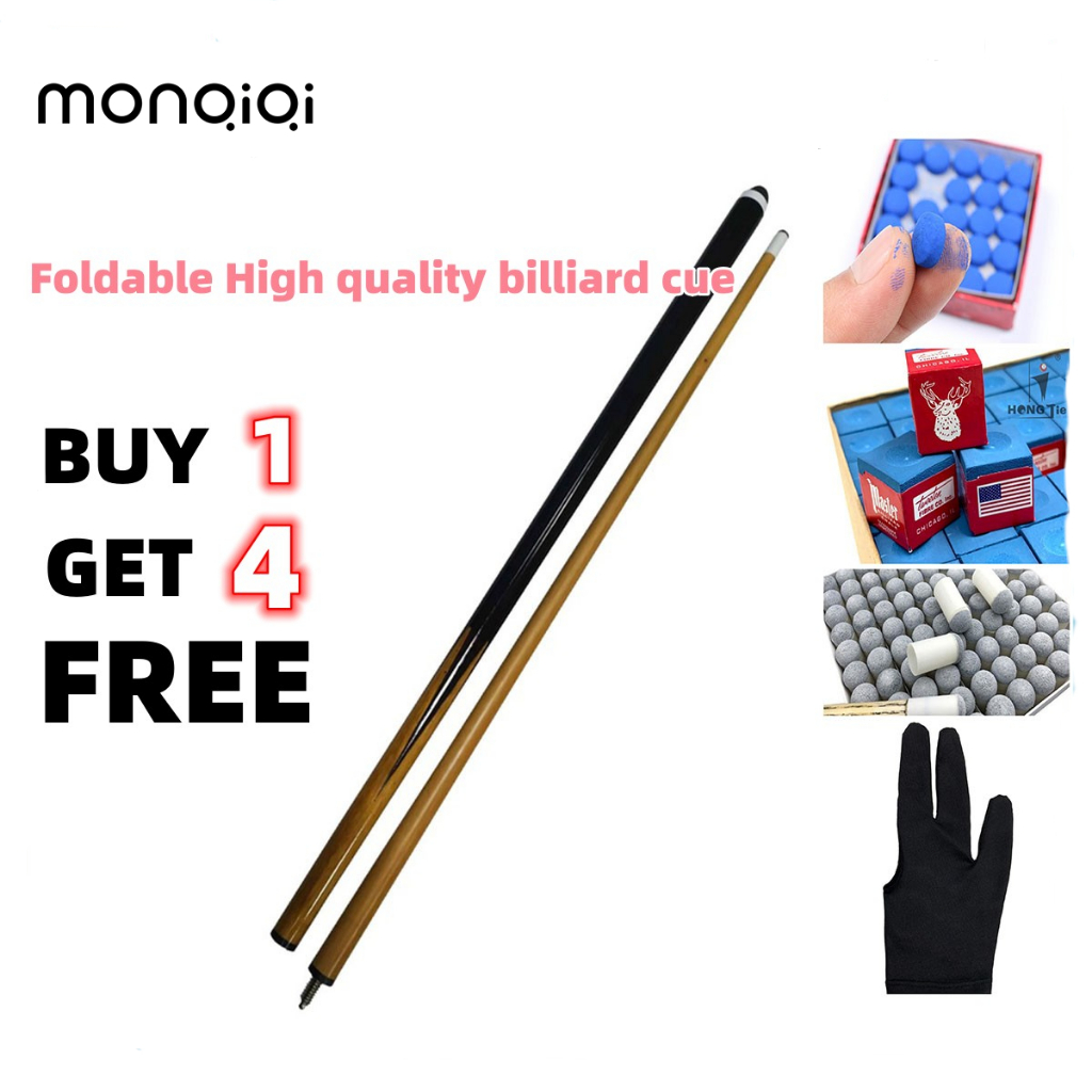 Foldable Wood Cue Pool Stick Snooker Billiards Sport Game HOT SALE Two ...