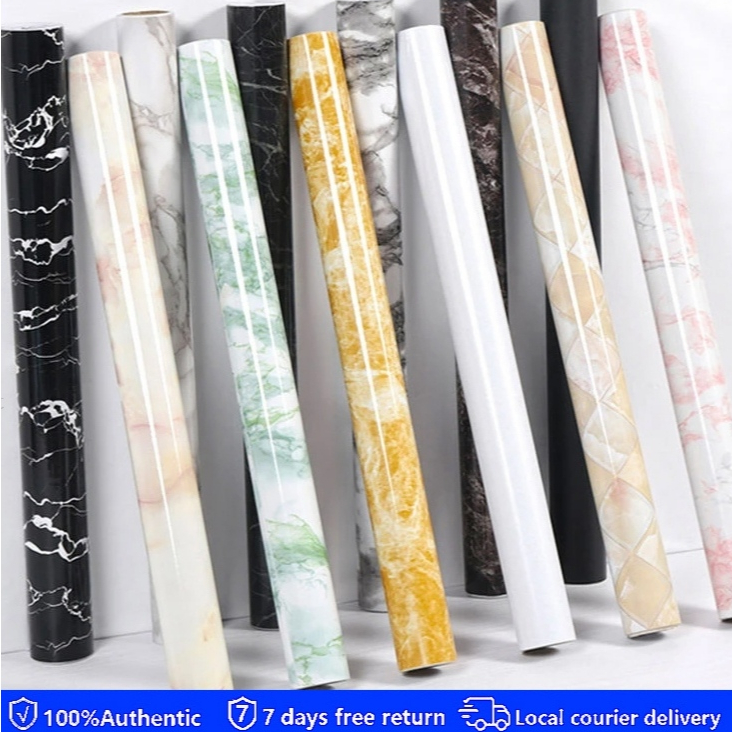 Marble Kitchen Decorate Wallpaper Waterproof Oil Proof Stickers Thickening Table Sticker ...