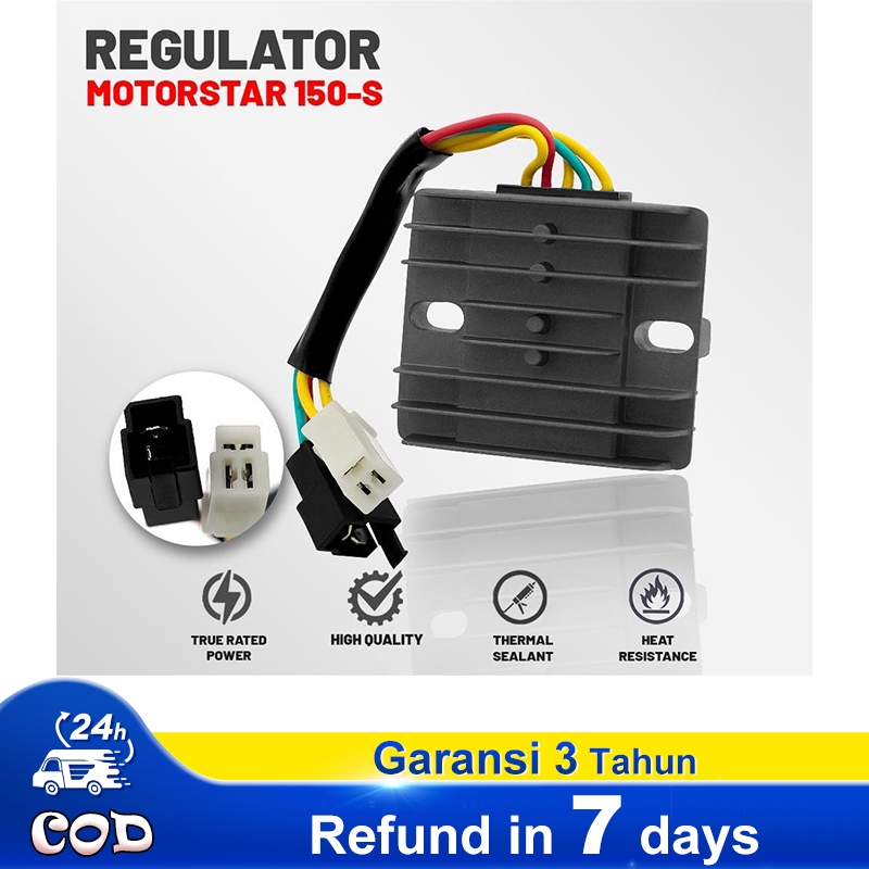 5 Wire Full Wave Motorcycle Regulator Rectifier for 12V DC Bike Quad ...