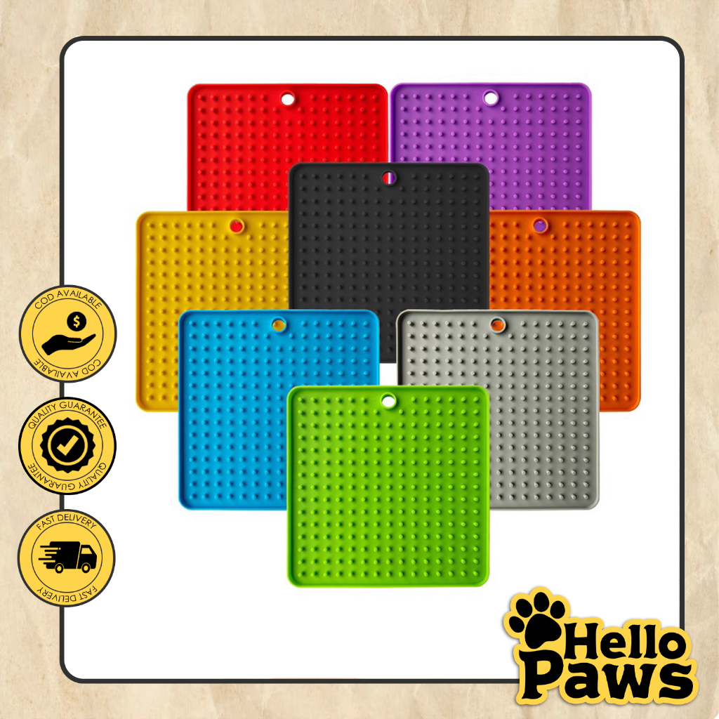 Hello Paws Dual Sided Lick Mat with Heart Design for Cats & Dogs Slow ...