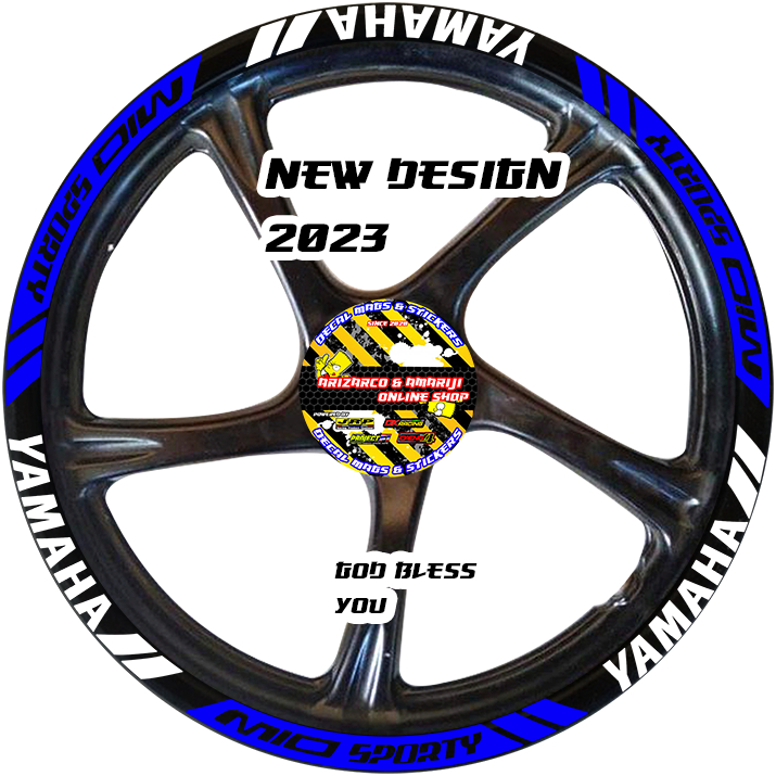 YAMAHA MIO SPORTY CUT OUT MAGS STICKER DECALS (SET FOR 2 WHEELS FRONT ...