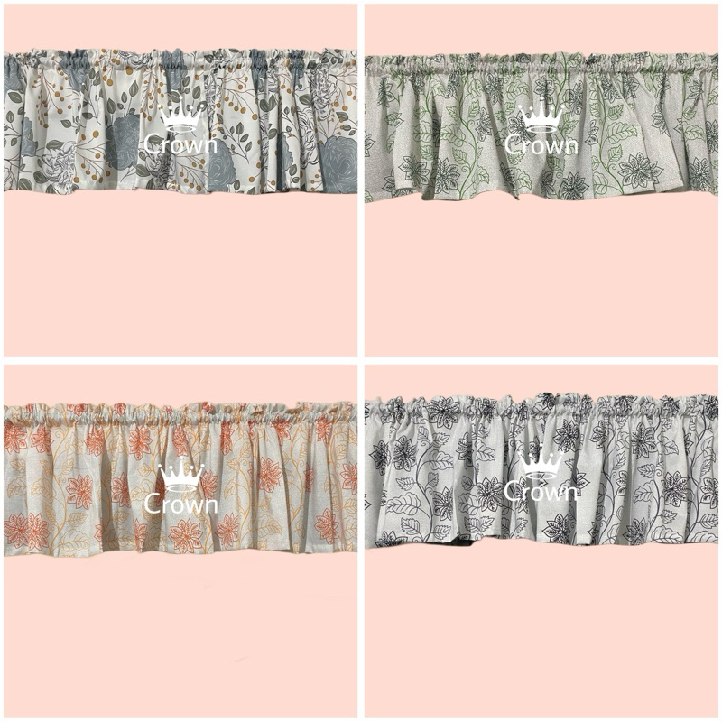 CROWN - Printed Aderiza Valance Curtain Non-Ring for High Window ...
