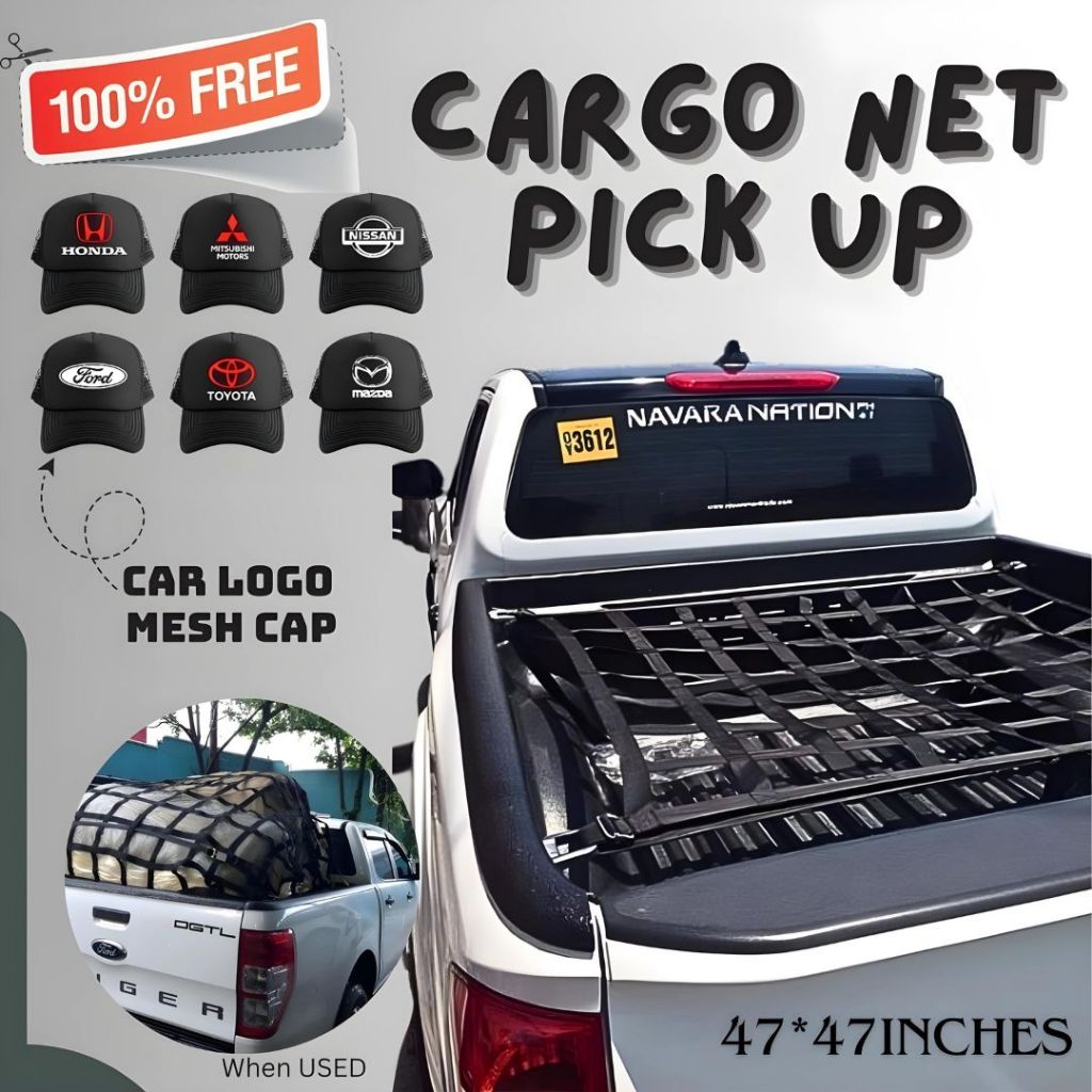 Cargo Net Pick Up 47*47 inches for all types of PICK UP Truck with Car ...