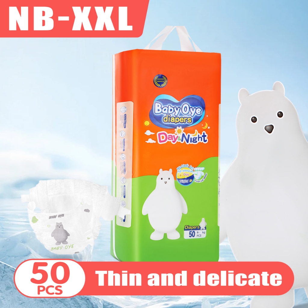 BabyOye Korean diapers Disposable diapers 50Pcs NB-XXL newborn diaper pants | Shopee Philippines