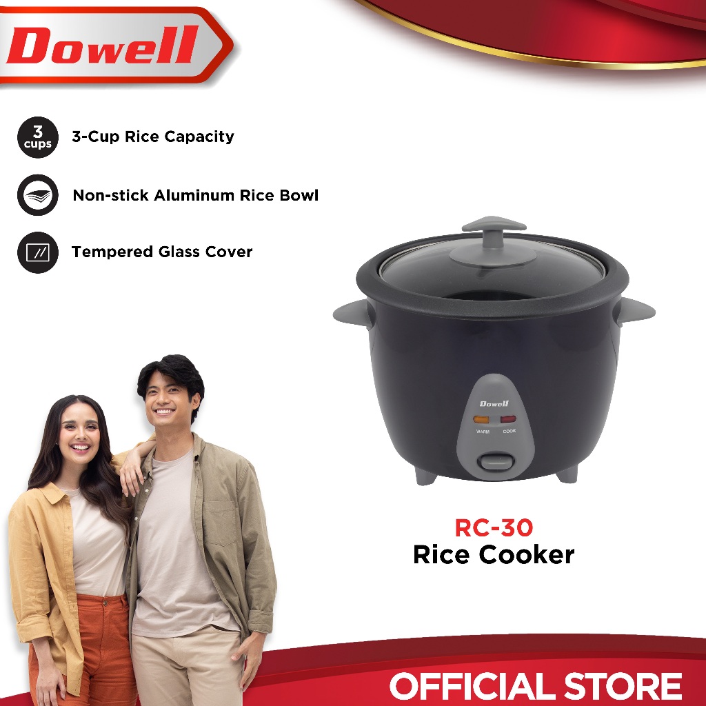 Dowell RC-30 3 Cups Non Stick Aluminum Rice Cooker | Shopee Philippines