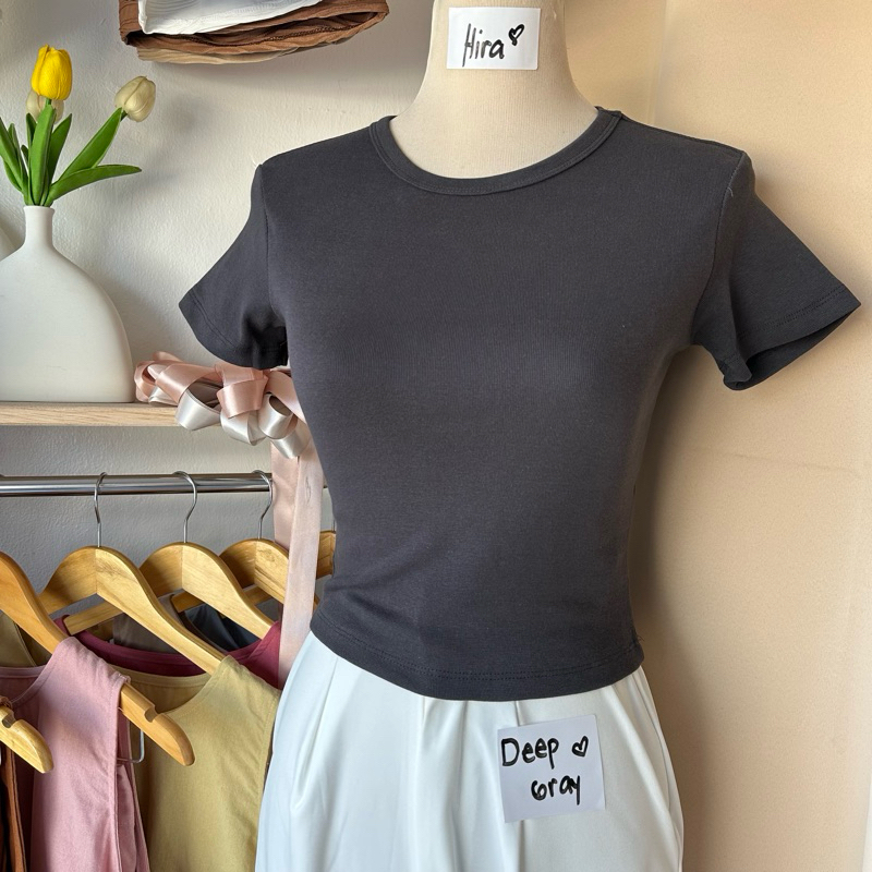 Hira• Basic Ribbed Croptop — Cotton Ribbed Top | Shopee Philippines