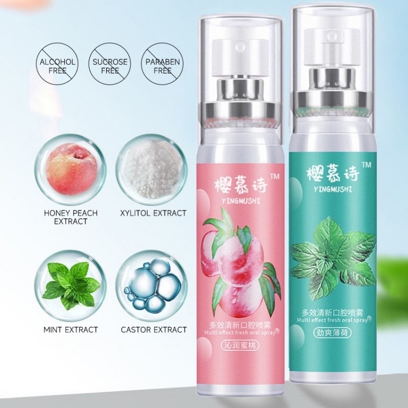 COD Mouth Spray Breath Spray Oral Spray Peach Mint Freshener Lasting ...