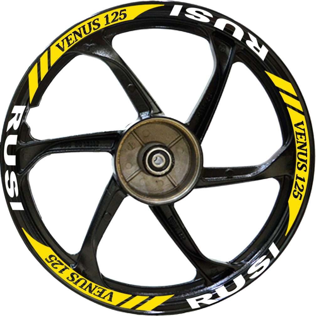 VENUS 125 RUSI MAGS STICKER DECALS (SET FOR 2 WHEELS, FRONT AND REAR ...