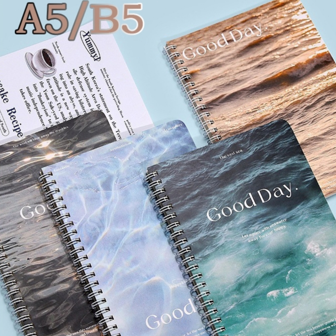 1PC A5/B5 60Sheets Thick A5 Spring Notebook Binder Notepad Spiral Line ...