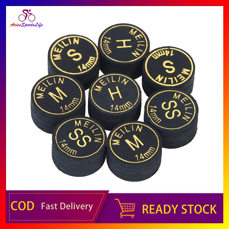 14mm Billiard Cue Tips Meilin Soft Multiple Layer Tips Billiard Pigskin ...