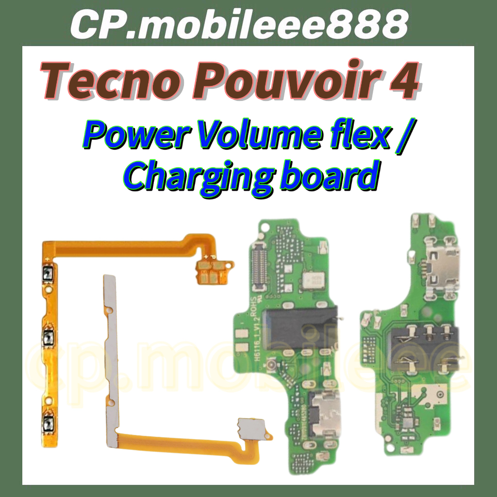 Tecno Pouvoir 4 Power Volume Flex Button Switch USB Charging Port Board ...