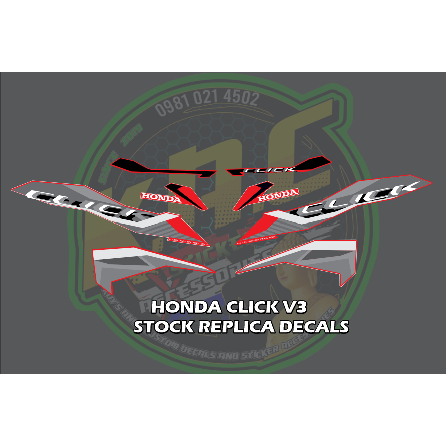 Honda Click 125i V3 Stock Decals 2023 | Shopee Philippines