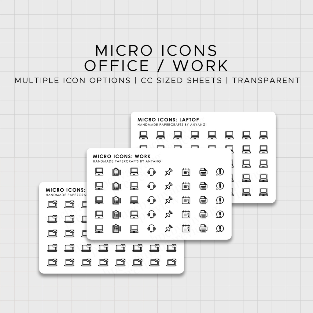 OFFICE / WORK | MICRO ICONS | Minimal + Functional Planner Stickers for ...