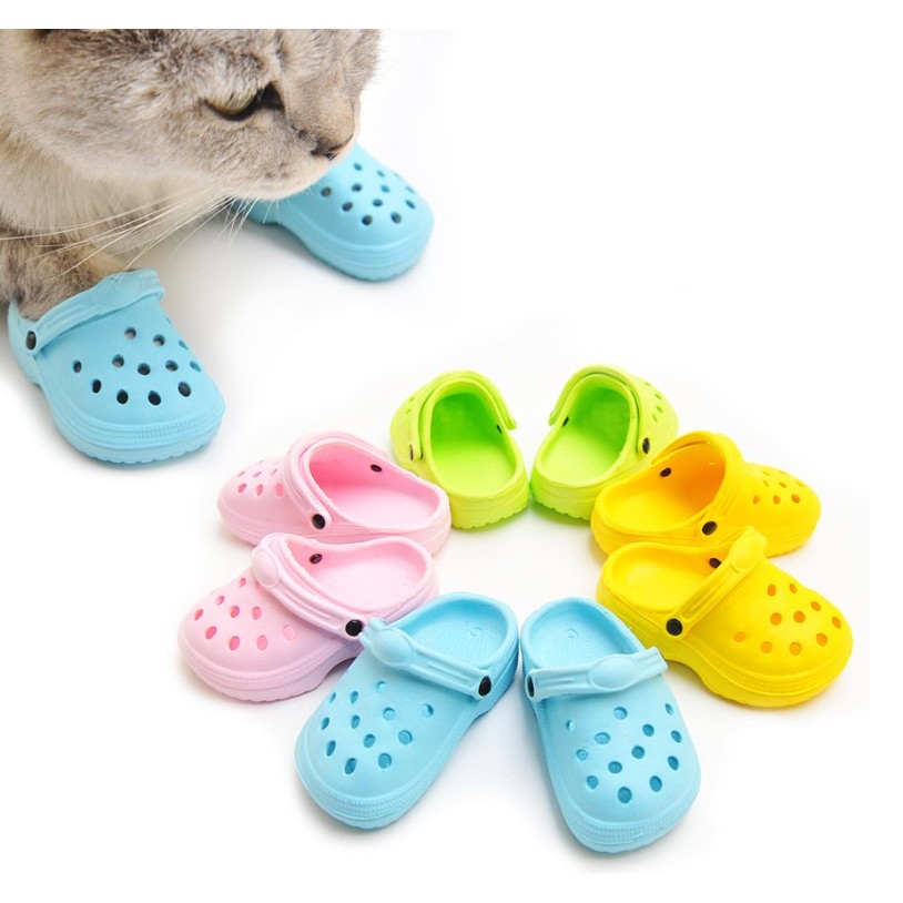Small Pet Dog Cat Korean Breathable Crocs Beach Slippers Shoes (2pcs ...