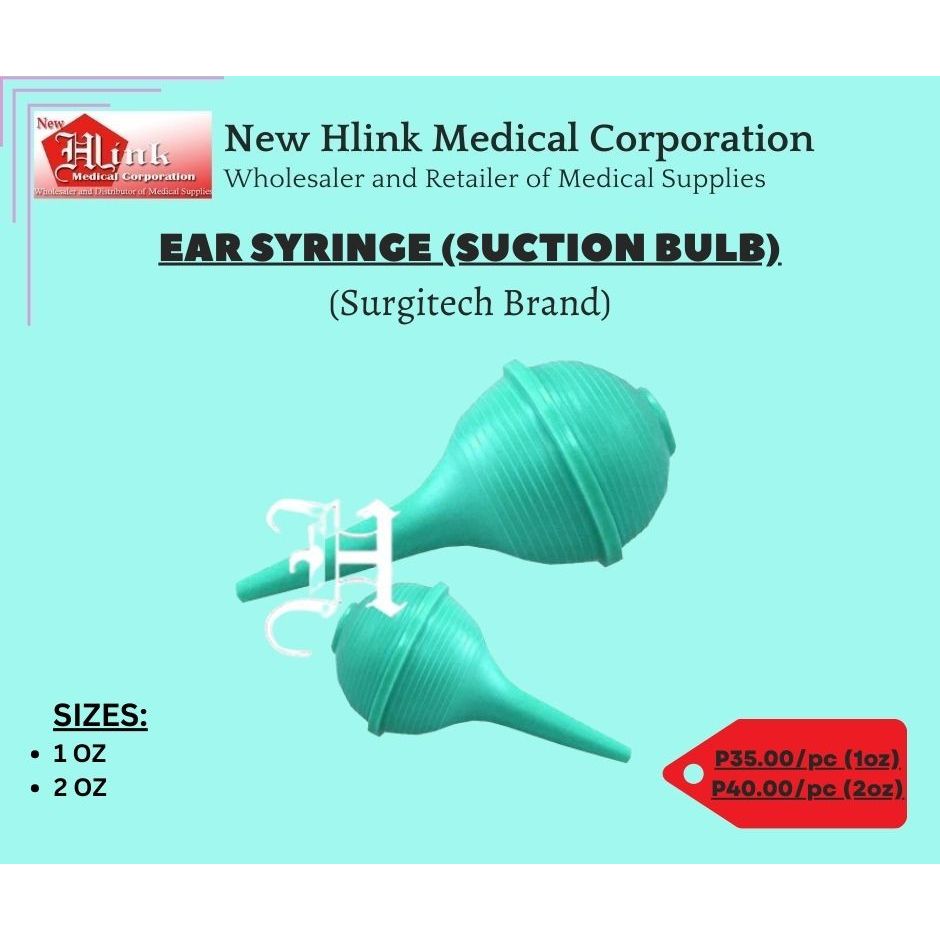 Ear Syringe, Suction Bulb, Nasal Aspirator 1oz (30ml) Surgitech Brand ...