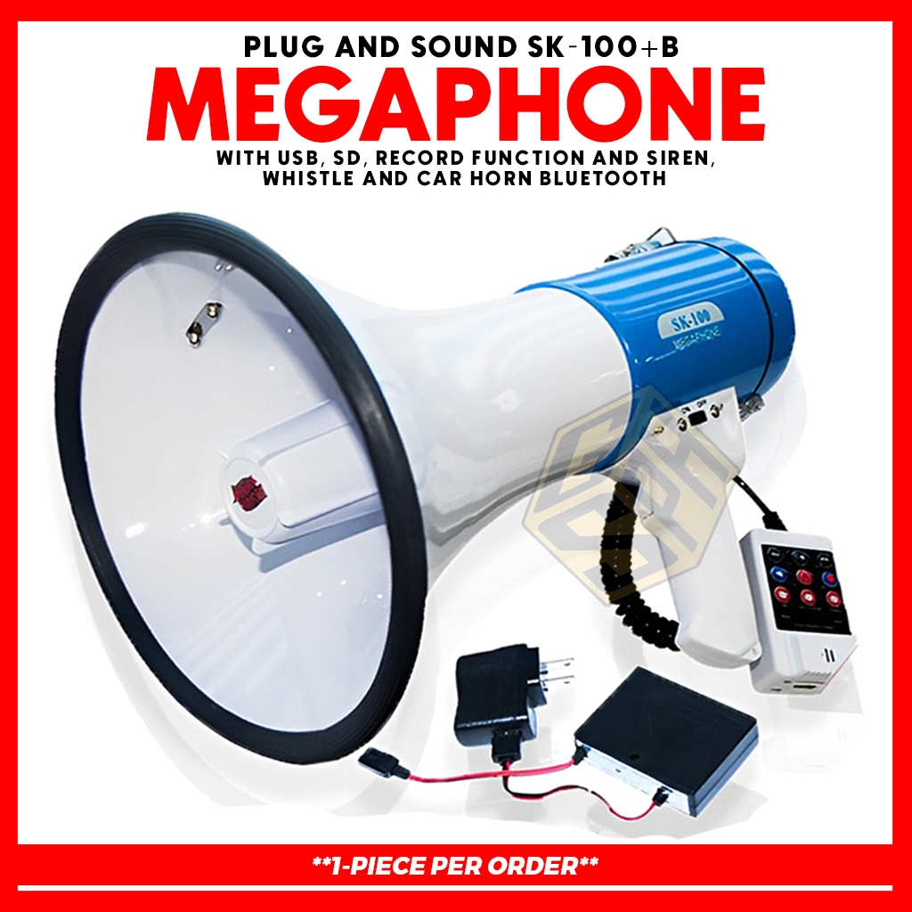 GS Megaphone with USB, SD, Record, Siren & Car Horn Function ...
