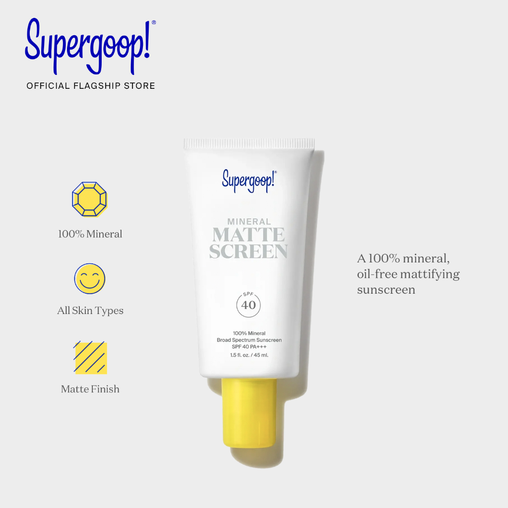 Supergoop! Mineral Mattescreen SPF 40 PA+++ Sunscreen and Make Up ...