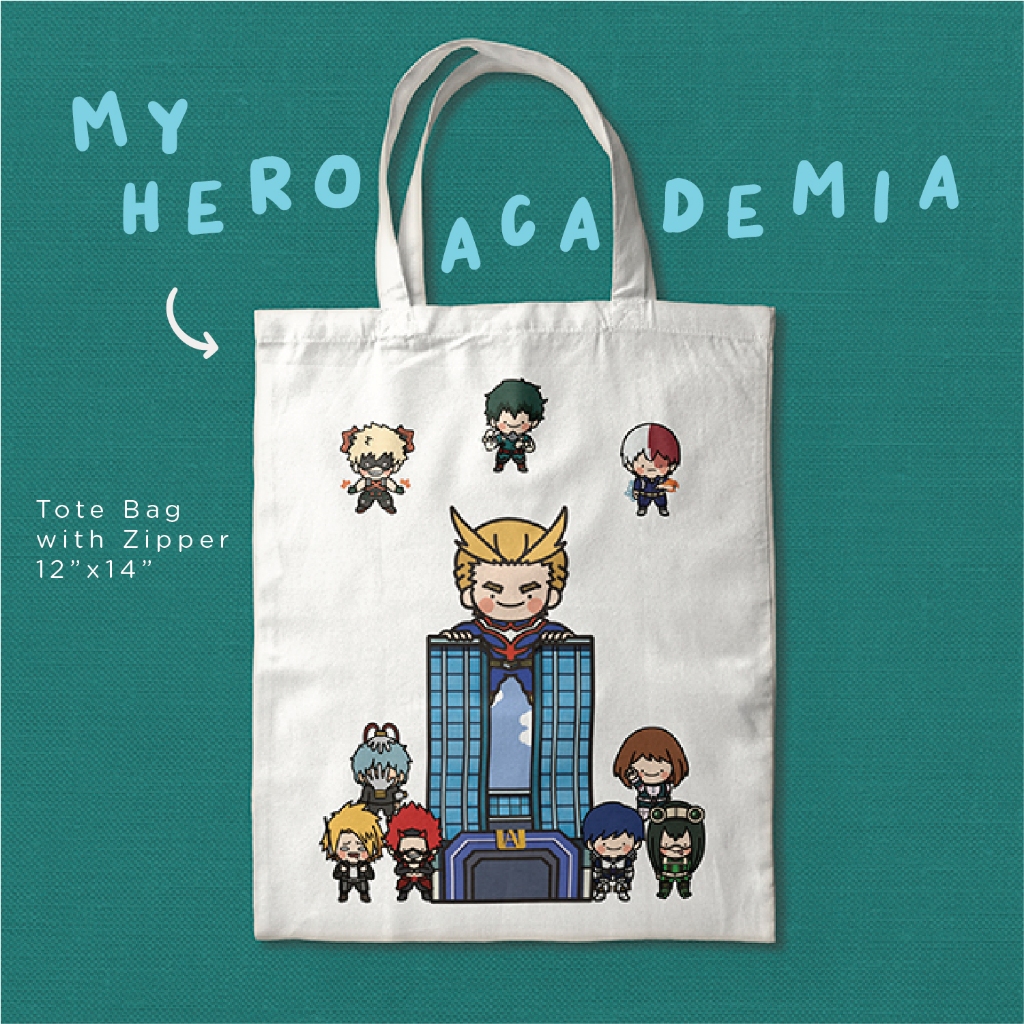 Anime Illustrated Canvas Tote Bag (Pokemon/ MHA) | Shopee Philippines