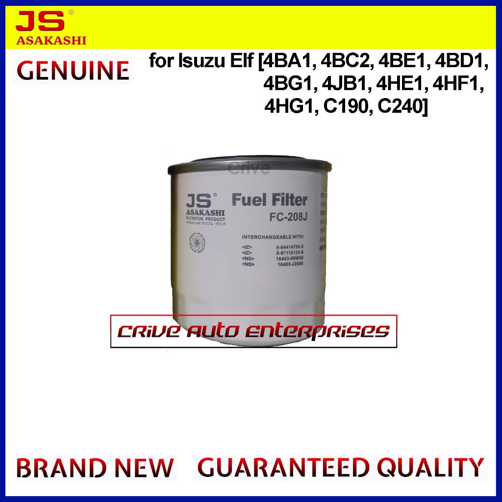 ORIGINAL JS Fuel Filter for Isuzu [4BA1, 4BC2, 4BE1, 4BD1, 4BG1, 4JB1 ...