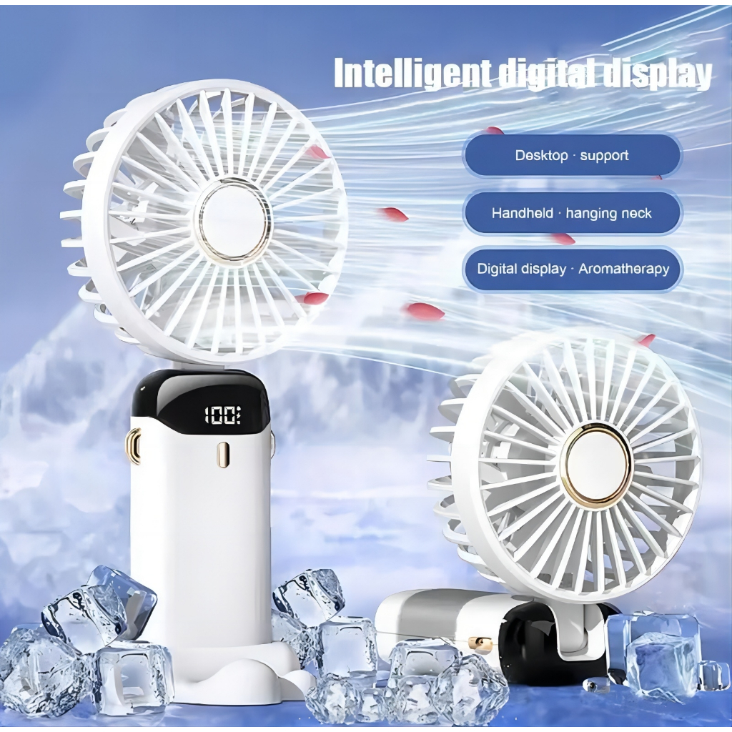 Portable Mini Fan USB Rechargeable Handheld Fan 5-Speed Adjustable ...