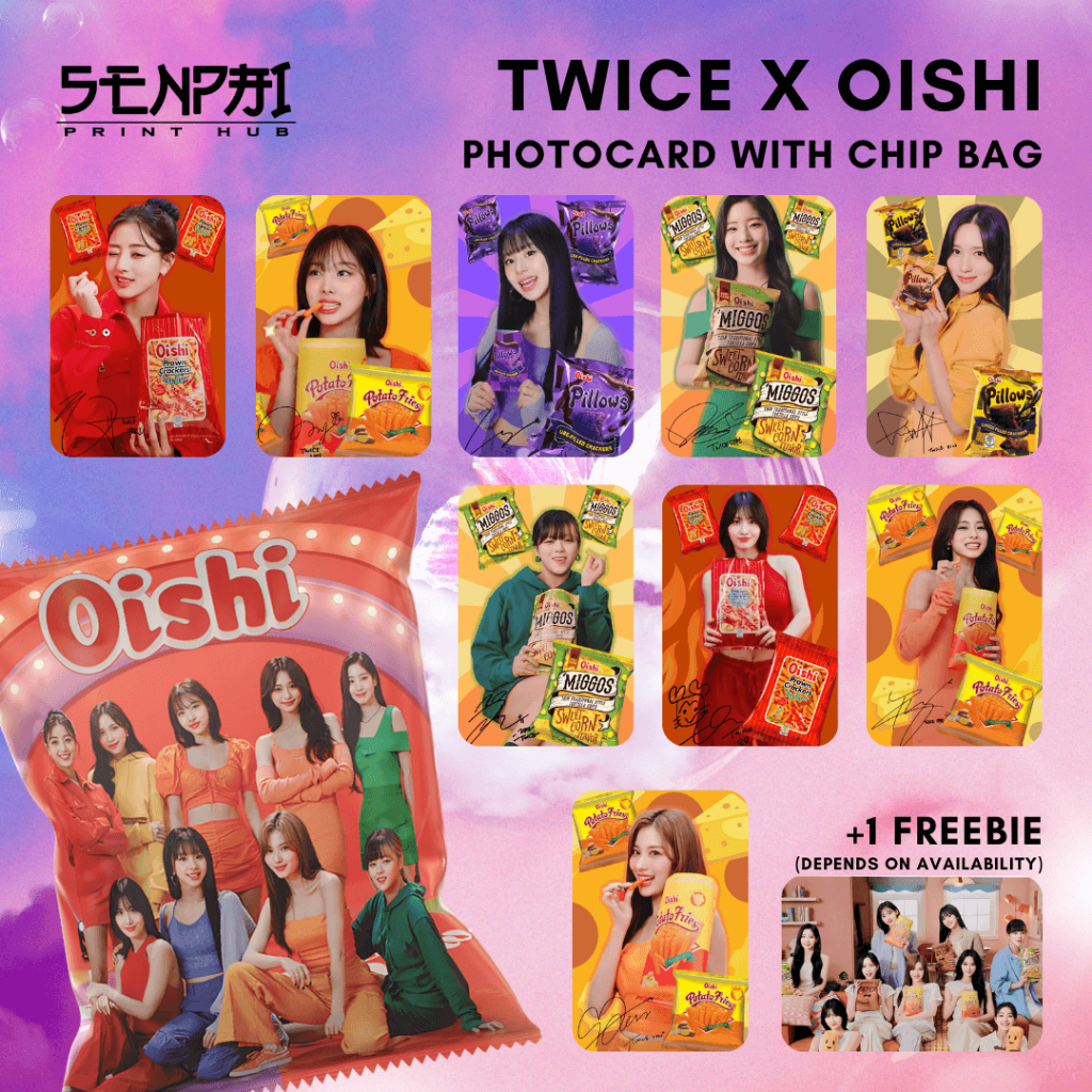 TWICE X OISHI PHOTOCARDS with O,WOW CHIP BAG | Shopee Philippines