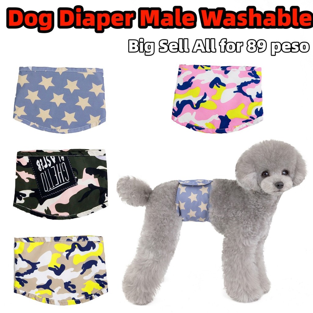 Dog Diaper Male Washable Reusable Diaper For Dogs Printing Waterproof ...