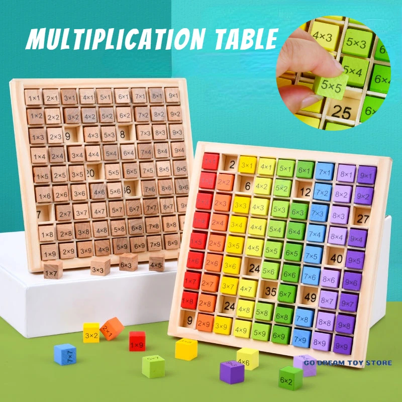 Montessori Math Toys Wooden Multiplication Table Chart Jigsaw Puzzle ...
