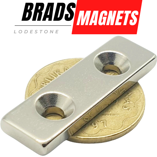 N52 Neodymium BAR Magnet with COUNTERSUNK Holes Super Strong Rare Earth ...