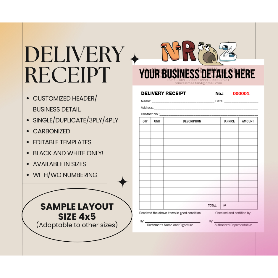 DELIVERY RECEIPT - CUSTOMIZED - CARBONIZED (BUNDLE) | Shopee Philippines