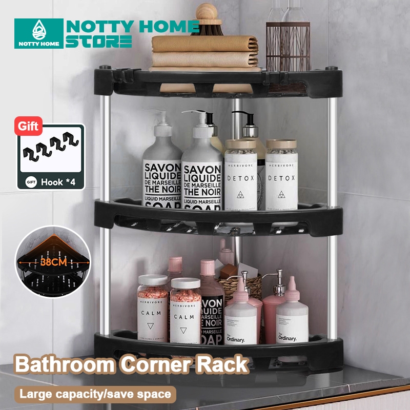 NOTTY 3-Tier Bathroom Corner Storage Rack Household Multifunctional ...