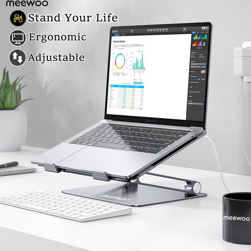 Meewoo Laptop Stand Adjustable Aluminum Laptop Riser Laptop Cooling ...