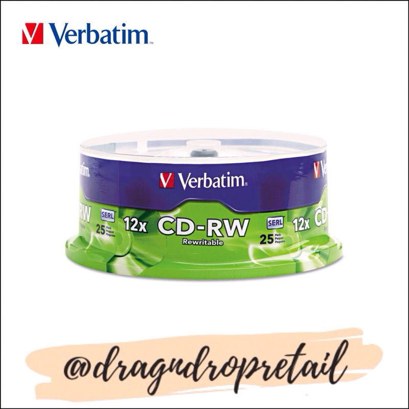 Verbatim CD-RW CDRW CD RW 12X 700MB Rewritable Blank Disc Spindle by 25 ...
