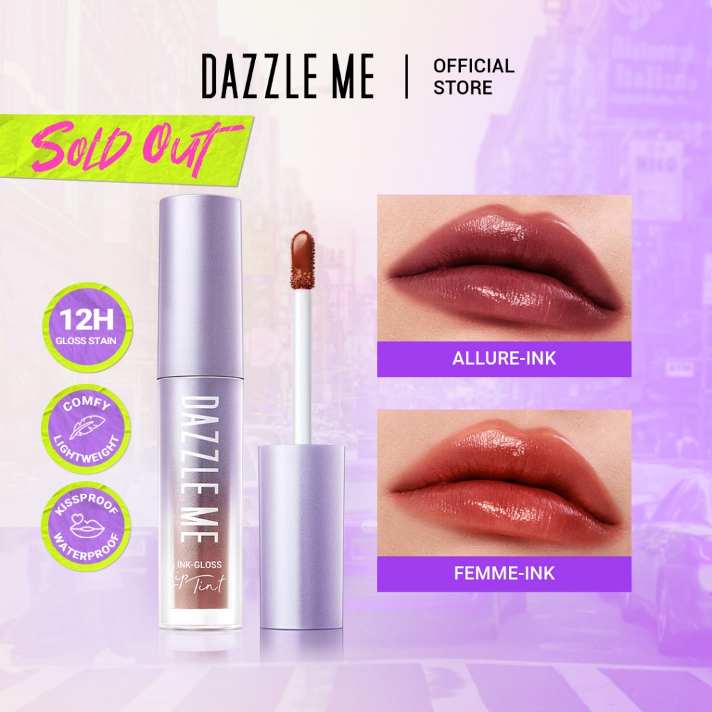 DAZZLE ME Ink-Gloss Lip Tint - Long Lasting Liptint Gloss Finish ...