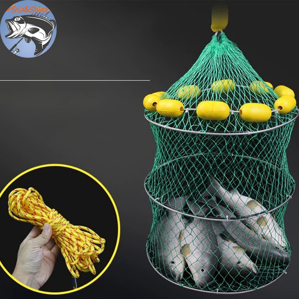 Floating Ball Fish Guard Net Foldable Two-Layer Fish Guard Net Fishing ...